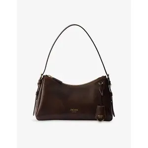 Prada Aimée Medium Leather Shoulder Bag - Brown