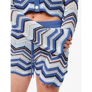 Devon Windsor Stella Zigzag-pattern Knitted Cardigan
