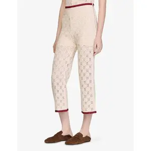 Sandro Cropped Crochet Knitted Trousers