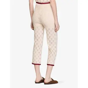 Sandro Cropped Crochet Knitted Trousers