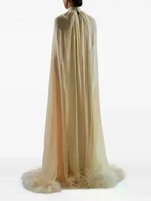 TALLER MARMO Eterea Feather-trim Gown