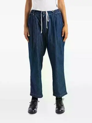 COTTLE Gurkha Pleated Drawstring-waist Jeans