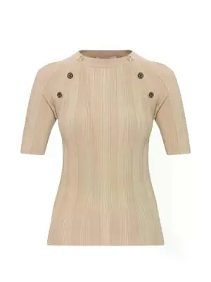 Sportmax Radura Button-detail Ribbed T-shirt