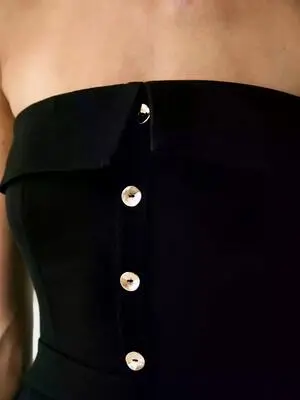 MORGAN Pnoemi Strapless Button-up Jumpsuit