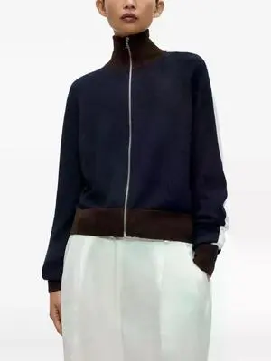 CORDERA Zip-up Colour-block Cardigan