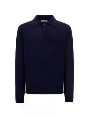 Canali Merino Wool Polo Sweater - Blue