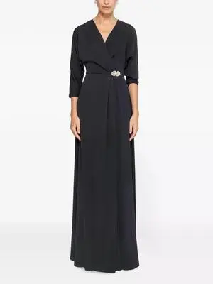 NISSA Crystal-embellished Maxi Dress - Black