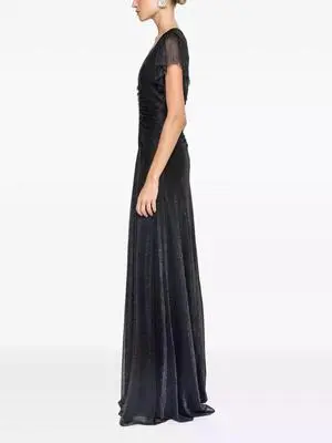 NISSA Crystal-detail Maxi Dress - Black