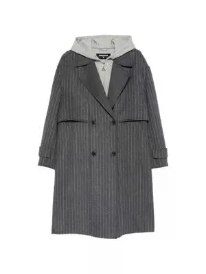 Patrizia Pepe Pinstripe Double-breasted Coat - Grey