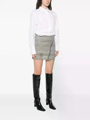 Patrizia Pepe Check-pattern Zip-detail Dress