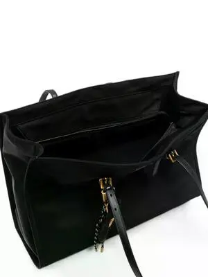 Michael Kors Flower Charm Logo Plaque Tote Bag - Black