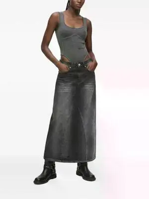 Karl Lagerfeld Denim Maxi Skirt - Black
