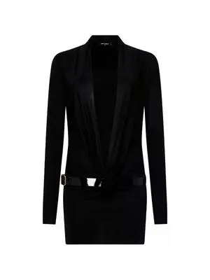 Dsquared2 Deep-cut Shiny Jersey Dress