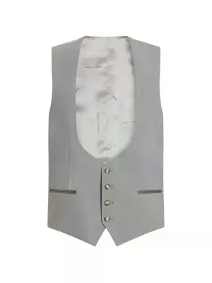 Dolce & Gabbana Micro-rib Tuxedo Vest - Grey