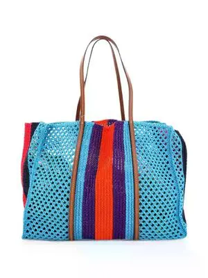 Gucci Interlocking G Web Raffia Medium Tote Bag