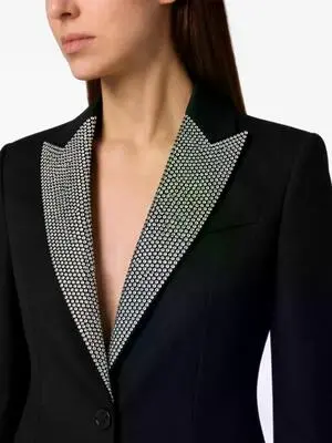 Philipp Plein Single Breasted Fit Blazer Crystal Strass