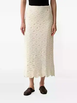 PEDRO DEL HIERRO Crochet Scalloped Maxi Skirt - Neutrals