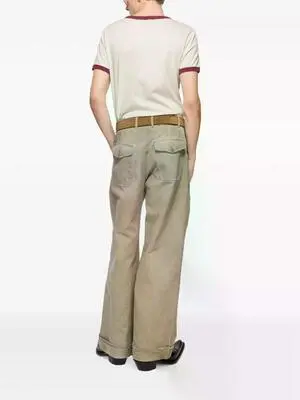 Acne Studios Logo Patch Wide-leg Trousers - Neutrals