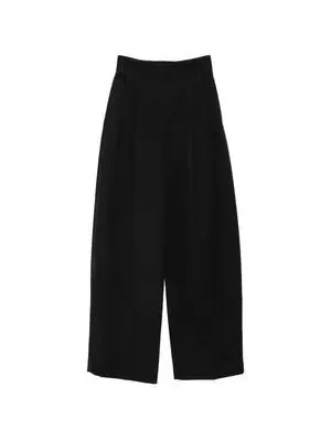 MUGLER Pleated Wide-leg Trousers - Black