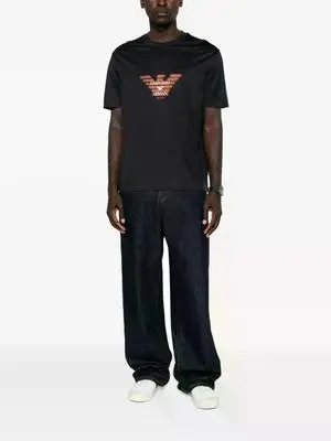 Emporio Armani Logo-print Short-sleeve T-shirt - Black