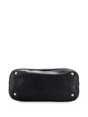 Prada Top Zip Convertible Vitello Daino Large Tote Bag - Black