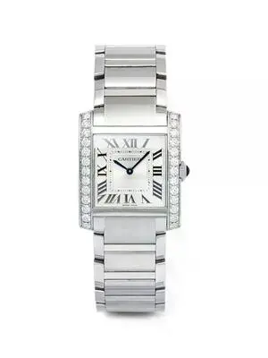 Cartier Tank Française 28mm Diamond Watch - Silver