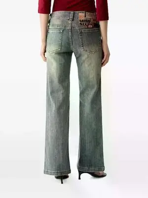 Miss Sixty Logo-patch Whiskered Straight Jeans
