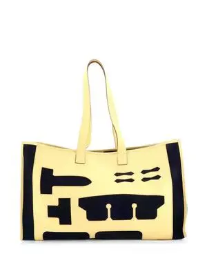 Hermès Petit H Skeleton Toile And Leather Tote Bag