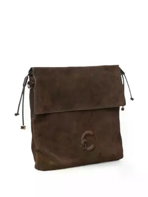 COCCINELLE Suede Shoulder Bag With Logo Patch