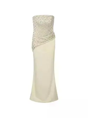 NAFSIKA SKOURTI Strapless Embellished Maxi Gown - Neutrals