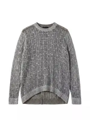 Avant Toi Metallic-effect Mesh-knit Sweater - Grey