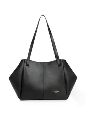 LANCASTER Large Grained-texture Logo-print Tote Bag - Black