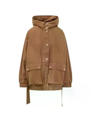 OOF WEAR Hooded Waxed-cotton Parka - Brown
