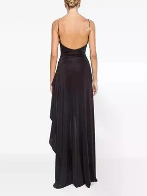 NISSA Asymmetric Crystal-embellished Dress