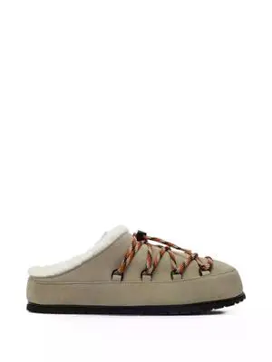 Prada Lace-up Shearling-lined Slippers - Neutrals