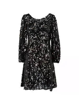Dolce & Gabbana Sequinned Long-sleeved Mini Dress