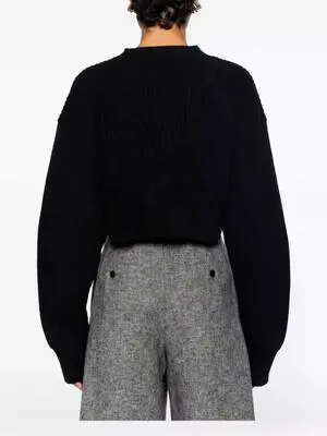 UMA WANG Ribbed-knit Cropped Sweater