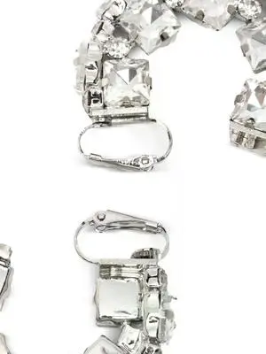 Patrizia Pepe Crystal Embellished Hoop Earrings
