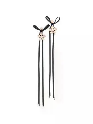 Simone Rocha Daisy-motif Satin-bow Earrings