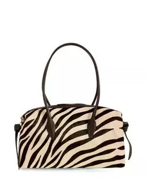 Yuzefi Brioche Duffle Zebra-print Shoulder Bag - Neutrals