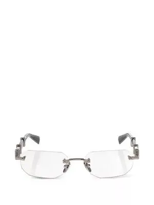 Balmain Arcade Rimless Geometric-frame Glasses - Silver