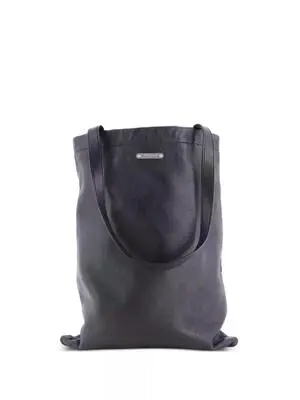 Saint Laurent Bold Leather Medium Tote Bag - Black