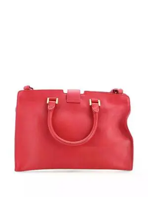 Saint Laurent Classic Y Cabas Leather Small Satchel - Red