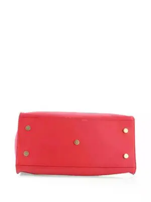 Saint Laurent Classic Y Cabas Leather Small Satchel - Red