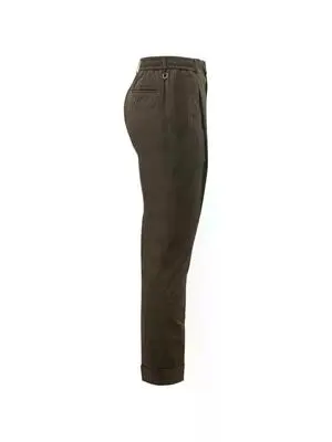 HOSIO Pleated-detail Cuffed-hem Trousers