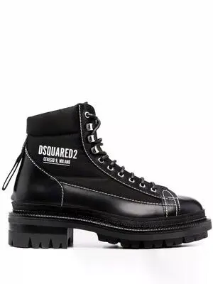 Dsquared2 Logo-print Panelled Boots - Black