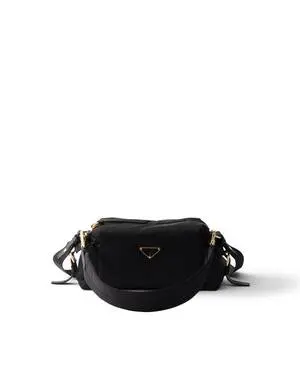 Prada Re-nylon And Leather Shoulder Bag - Black
