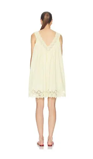 HELSA Mini Dress With Lace Detail - Yellow
