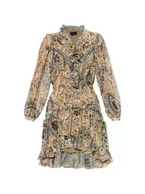 Etro Paisley-print Ruffled Dress - Neutrals