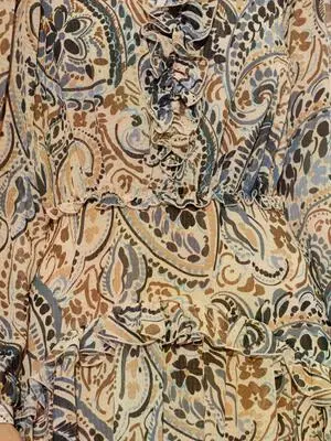 Etro Paisley-print Ruffled Dress - Neutrals